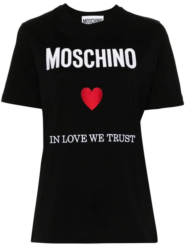 Moschino Print Cotton T-shirt - Black