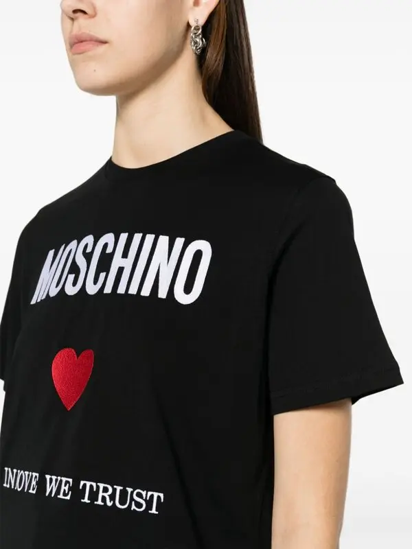 Moschino Print Cotton T-shirt - Black