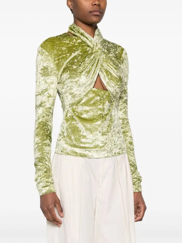 Nanushka Iride Velvet Top