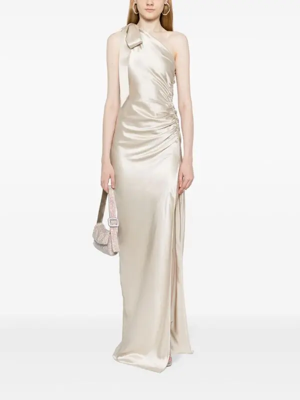 Michelle Mason Asymmetric Silk Gown - Neutrals