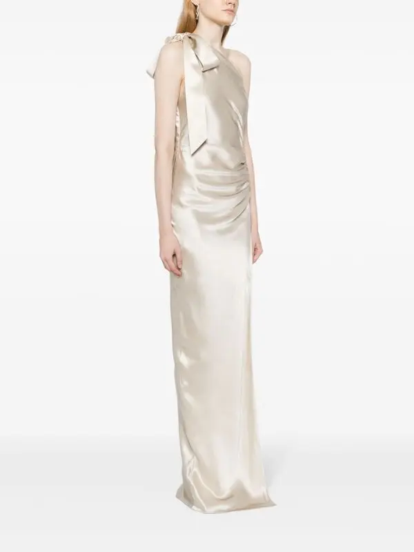 Michelle Mason Asymmetric Silk Gown - Neutrals