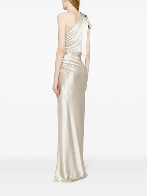 Michelle Mason Asymmetric Silk Gown - Neutrals