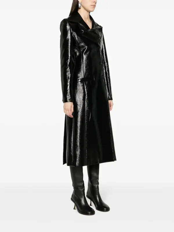 Courreges Heritage Vinyl Faux-Leather Trench Coat - Black - 49