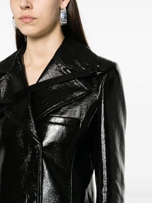 Courreges Heritage Vinyl Faux-Leather Trench Coat - Black - 49