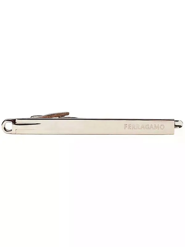 FERRAGAMO Engraved-logo Tie Pin - Silver