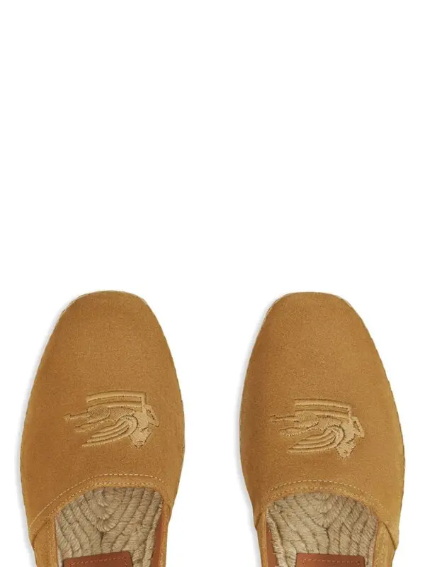 Etro Logo-embroidered Suede Espadrilles - Brown