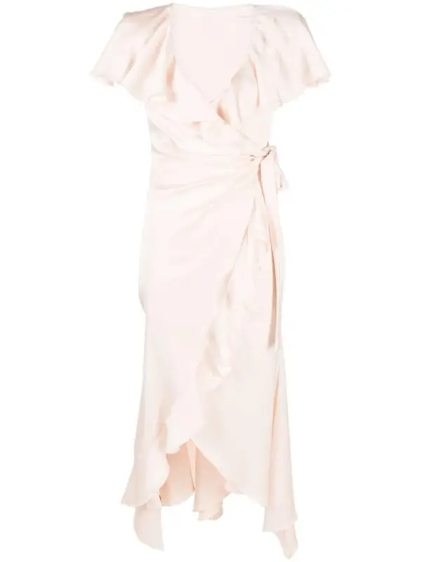 Philosophy Di Lorenzo Serafini Ruffled Satin Wrap Dress