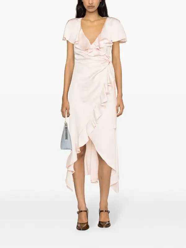 Philosophy Di Lorenzo Serafini Ruffled Satin Wrap Dress