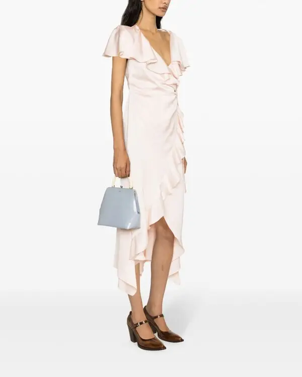 Philosophy Di Lorenzo Serafini Ruffled Satin Wrap Dress