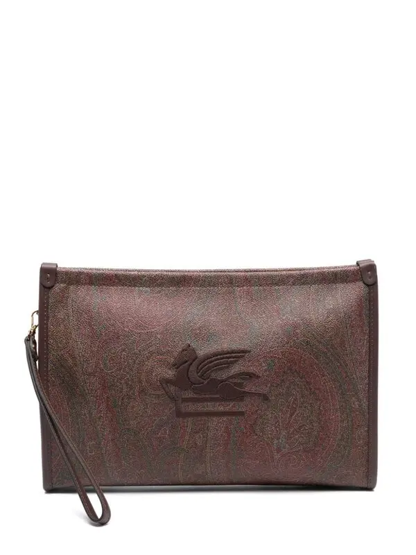 Etro Large Arnica Pouch With Pegaso Detail