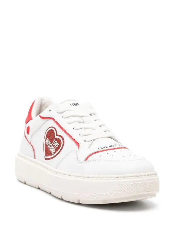 Moschino Logo-patch Leather Sneakers