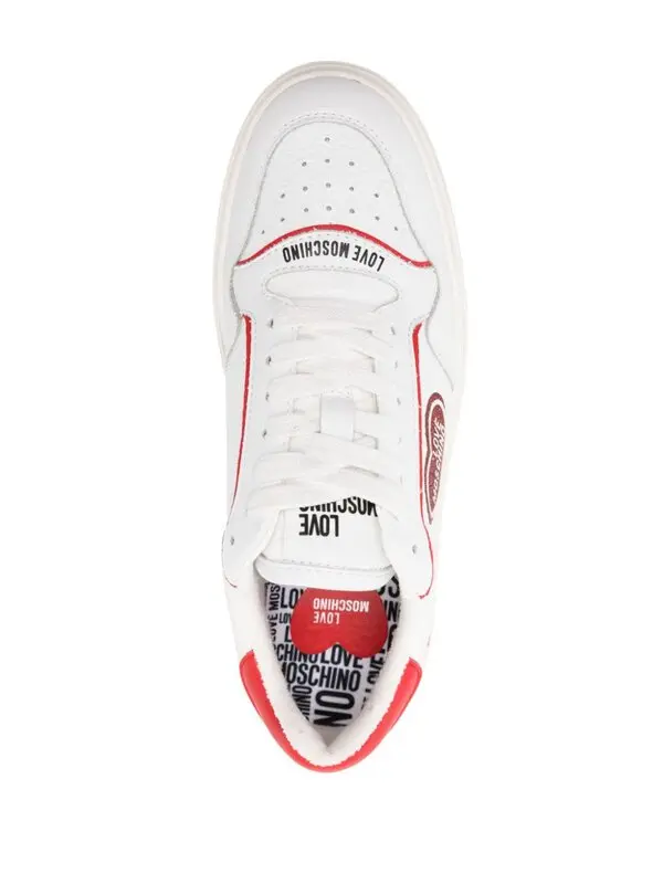 Moschino Logo-patch Leather Sneakers