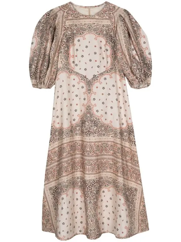 Zimmermann Day Paisley-print Linen Dress