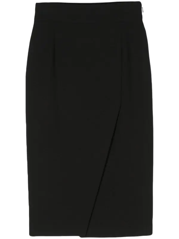 Moschino Front-slit Crepe Midi Skirt