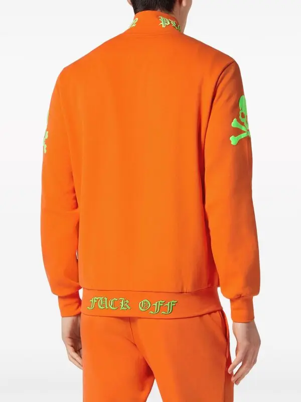 Philipp Plein Embroidered Bomber Jacket - Orange