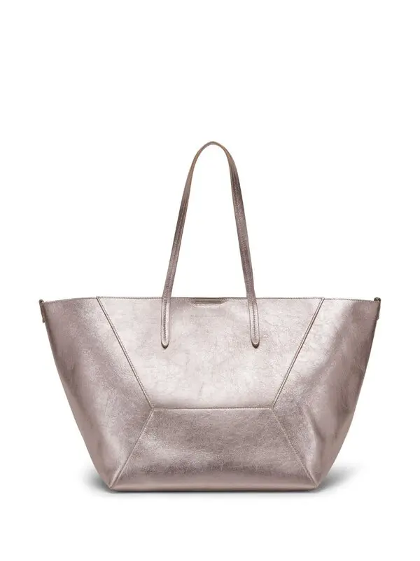 Brunello Cucinelli Metallic Leather Tote Bag - Pink
