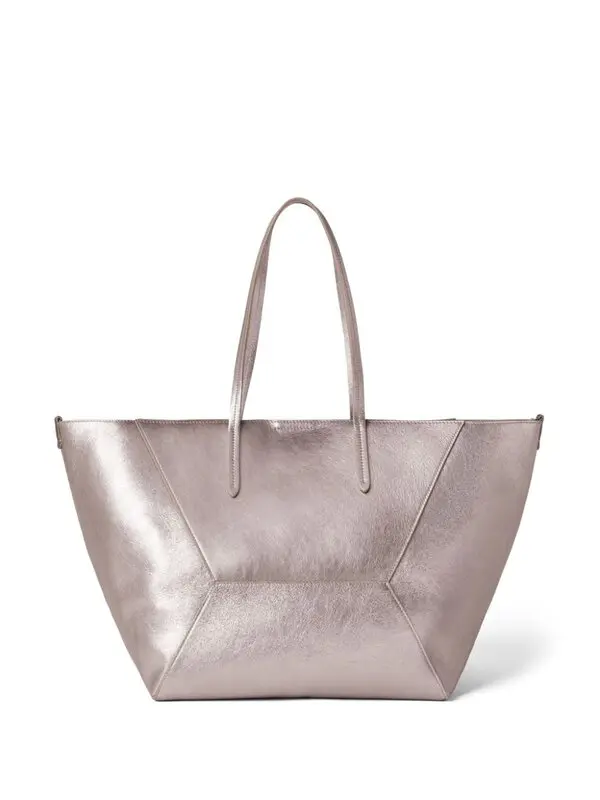 Brunello Cucinelli Metallic Leather Tote Bag - Pink
