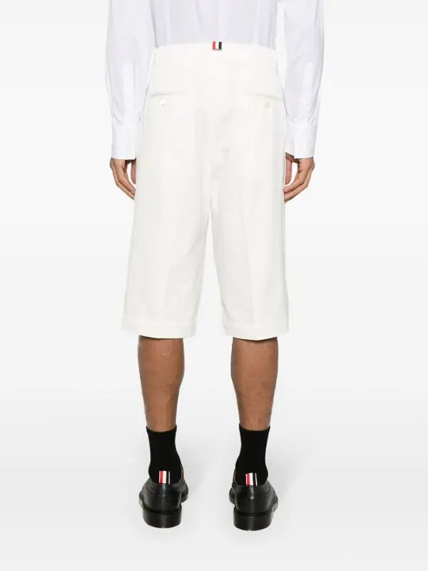 Thom Browne Logo Pull-tab Cotton Shorts