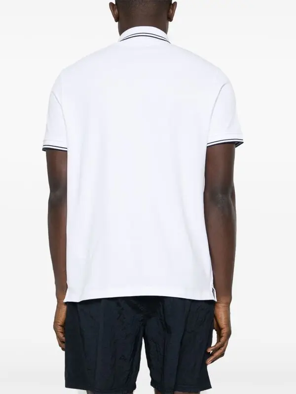 Stone Island Contrast-trim Polo Shirt - White