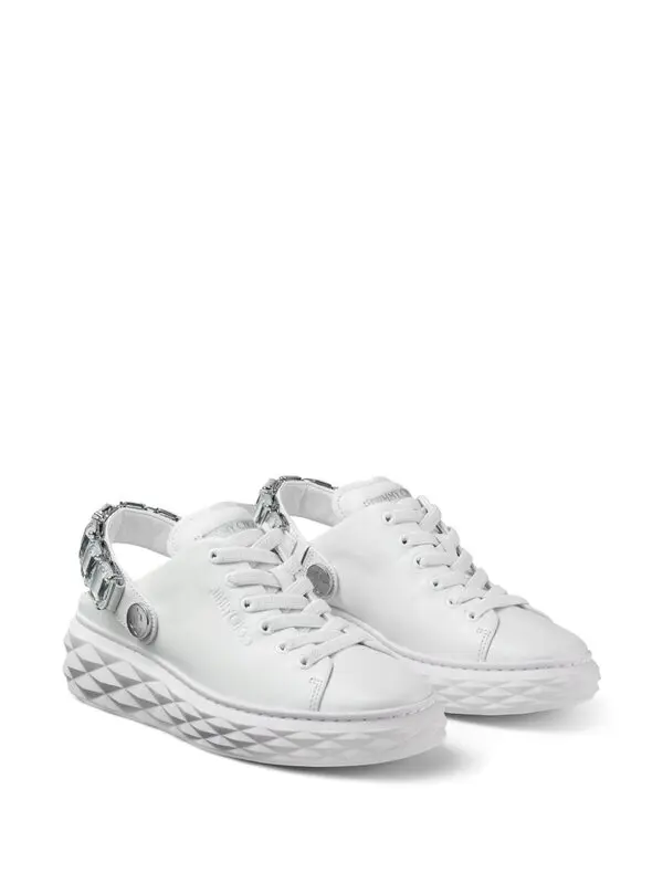 JIMMY CHOO Diamond Maxi Slingback Slippers - White