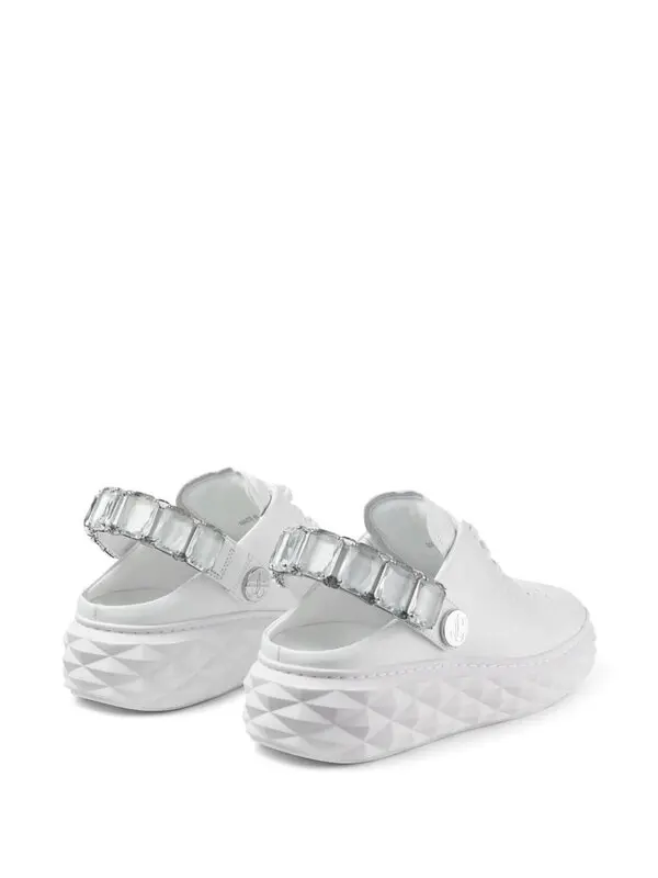 JIMMY CHOO Diamond Maxi Slingback Slippers - White