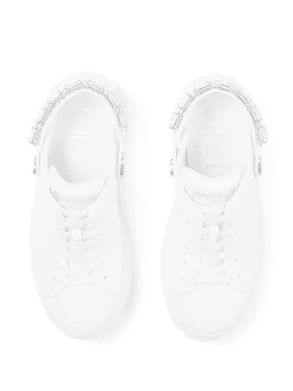 JIMMY CHOO Diamond Maxi Slingback Slippers - White