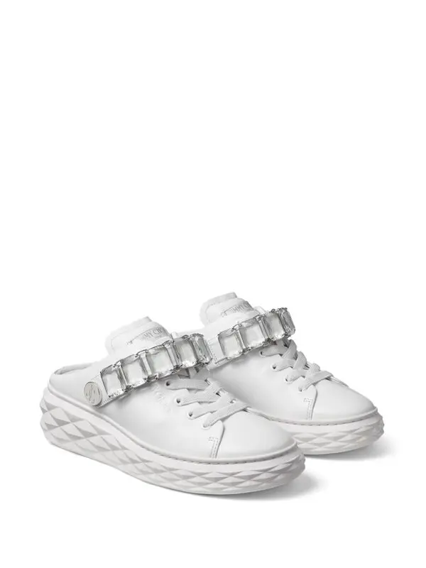 JIMMY CHOO Diamond Maxi Slingback Slippers - White