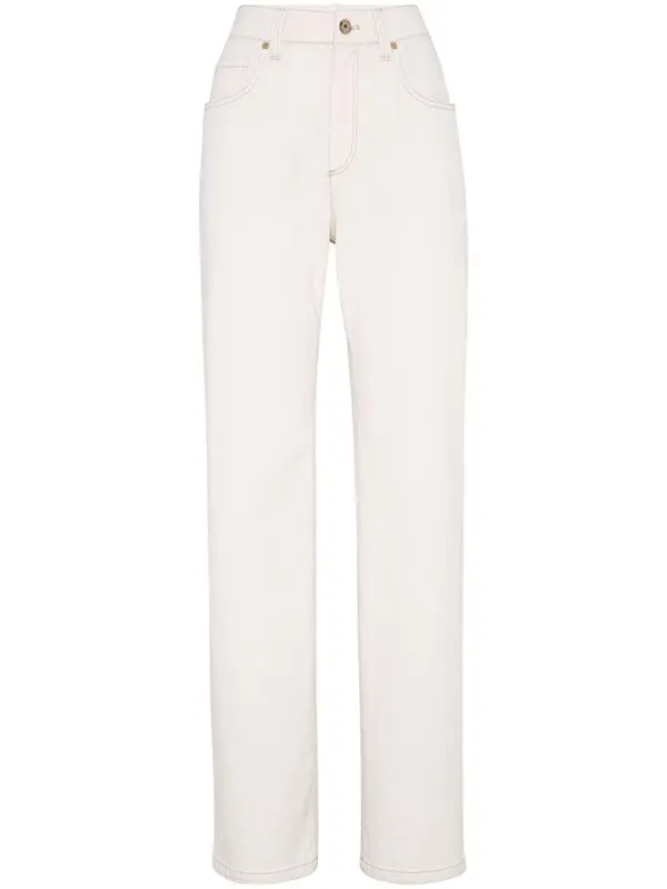 Brunello Cucinelli High-waisted Straight-leg Jeans