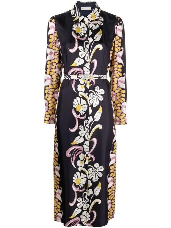 Tory Burch Floral-print Silk Shirt Dress