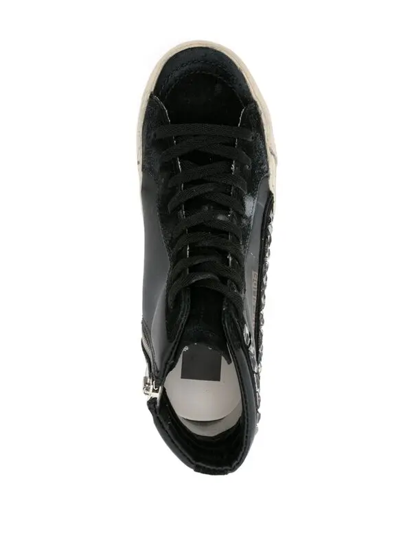 GOLDEN GOOSE Slide Crystal-embellished Sneakers - Black