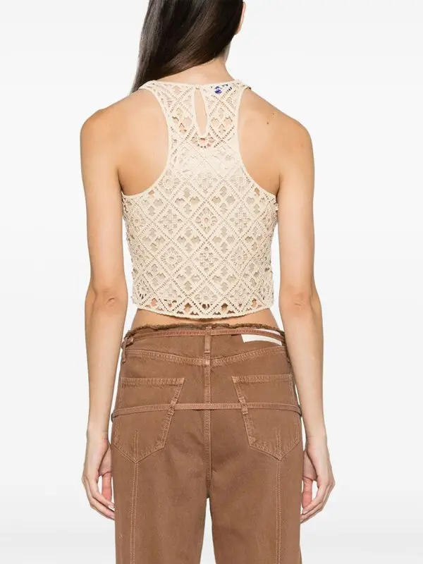 Off-White Crochet-knit Cropped Tank Ntop
