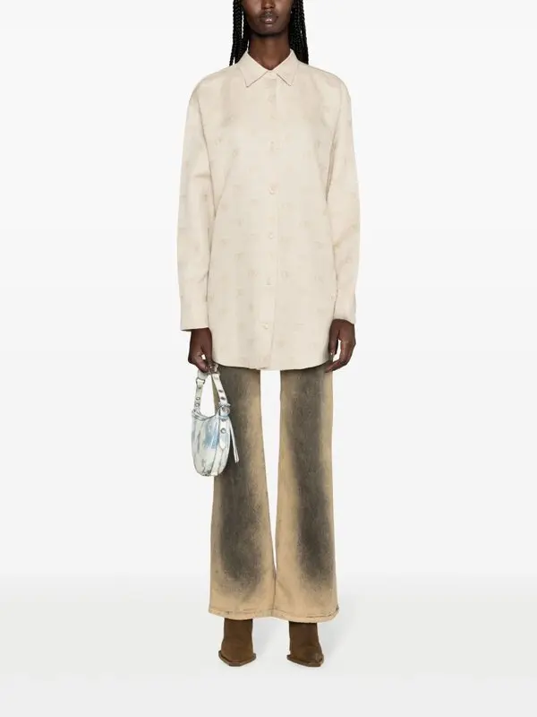 Off-White Logo Jacquard Cotton Blend Overshirt