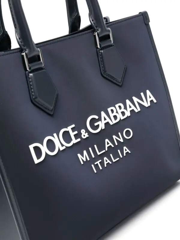 Dolce & Gabbana Logo-embossed Canvas Tote Bag - Blue