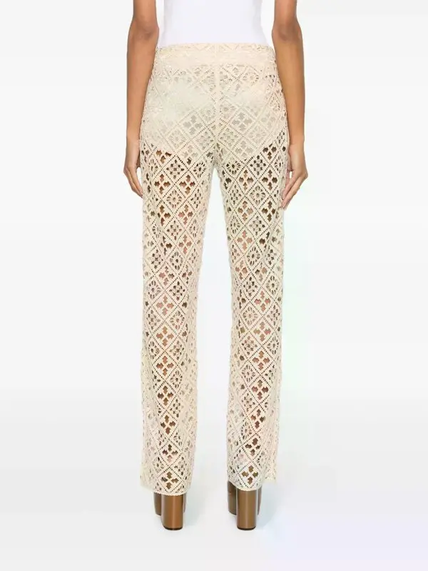 Off-White Cotton-blend Lace Trousers