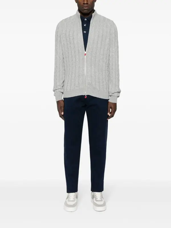 Kiton Long-sleeve Jersey Polo Shirt - Blue
