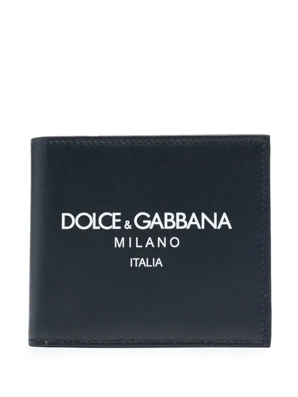 Dolce & Gabbana Embossed-logo Leather Wallet - Blue