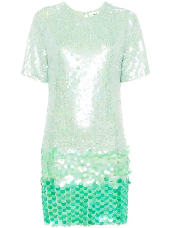 P.a.r.o.s.h Gigi Sequinned Mini Dress - Green