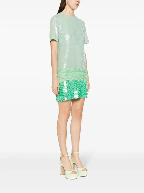 P.a.r.o.s.h Gigi Sequinned Mini Dress - Green