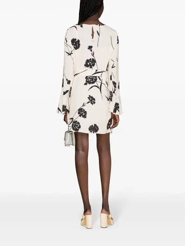 TWINSET Floral-print Belted Minidress - Neutrals