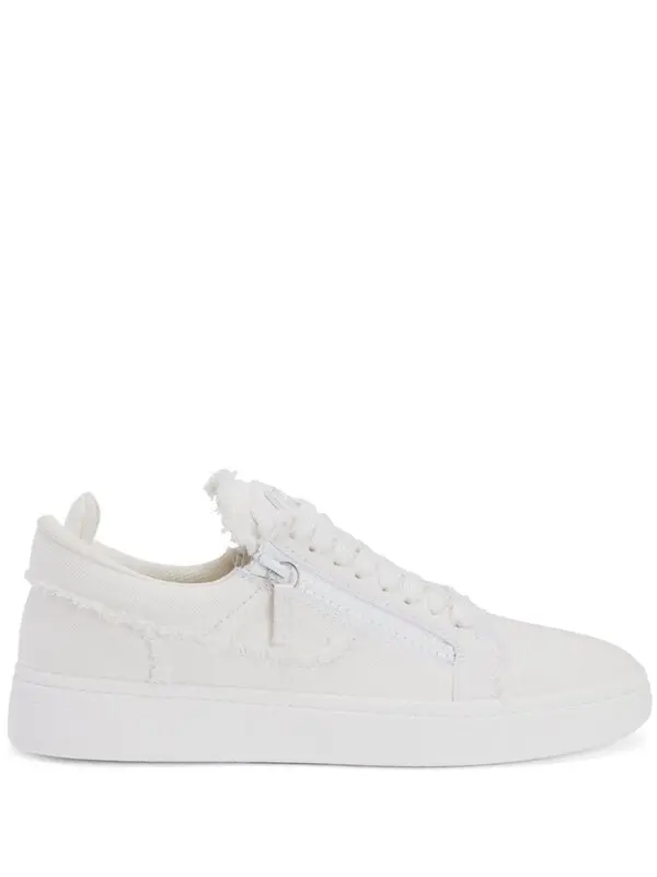 GIUSEPPE ZANOTTI Gz94 Leather Double-zip Low-top Sneakers - White