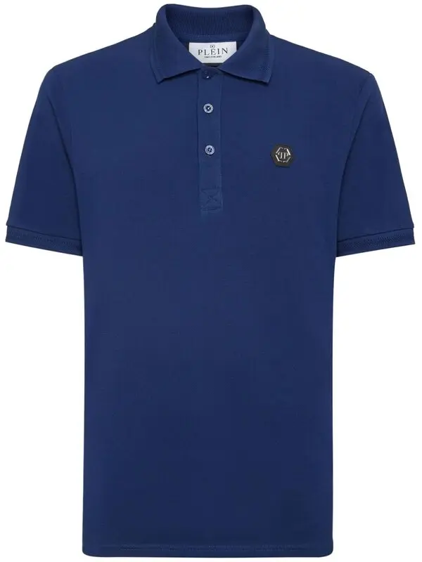 Philipp Plein Gothic Plein Cotton Polo Shirt - Blue