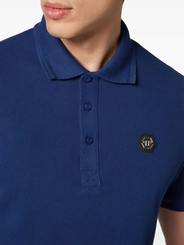 Philipp Plein Gothic Plein Cotton Polo Shirt - Blue
