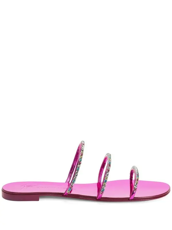 GIUSEPPE ZANOTTI Rhinestone-embellished Sandals - Pink