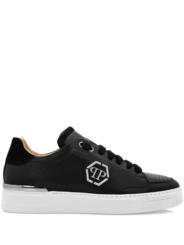 Philipp Plein Logo-print Leather Sneakers - Black