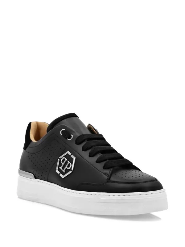 Philipp Plein Logo-print Leather Sneakers - Black