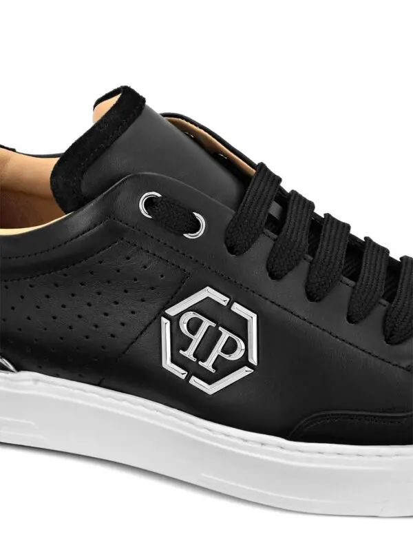 Philipp Plein Logo-print Leather Sneakers - Black
