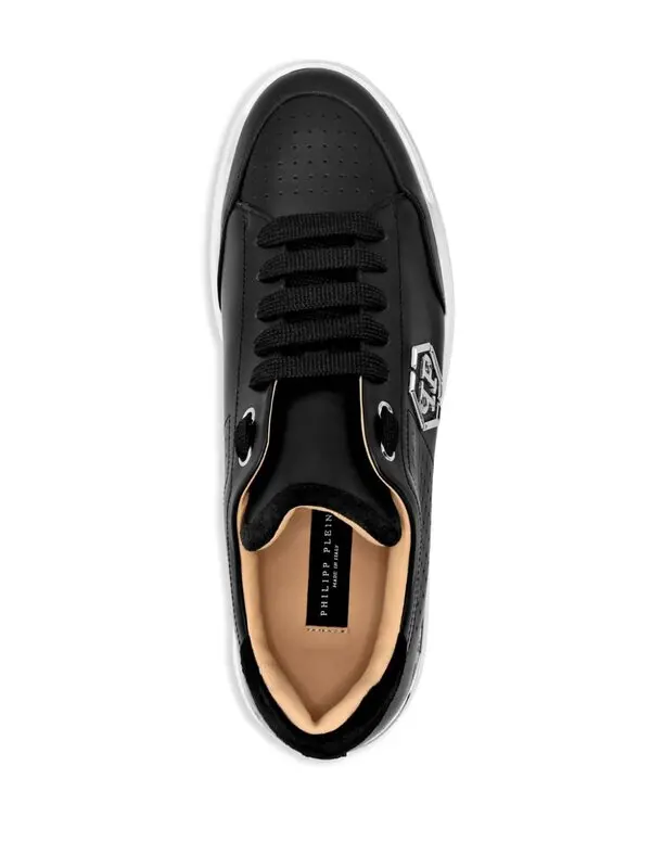 Philipp Plein Logo-print Leather Sneakers - Black