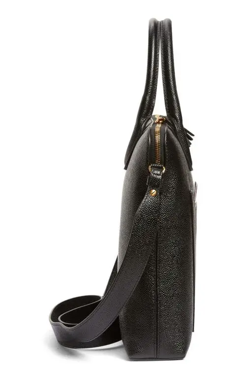 Thom Browne Slim Pebbled Leather Briefcase