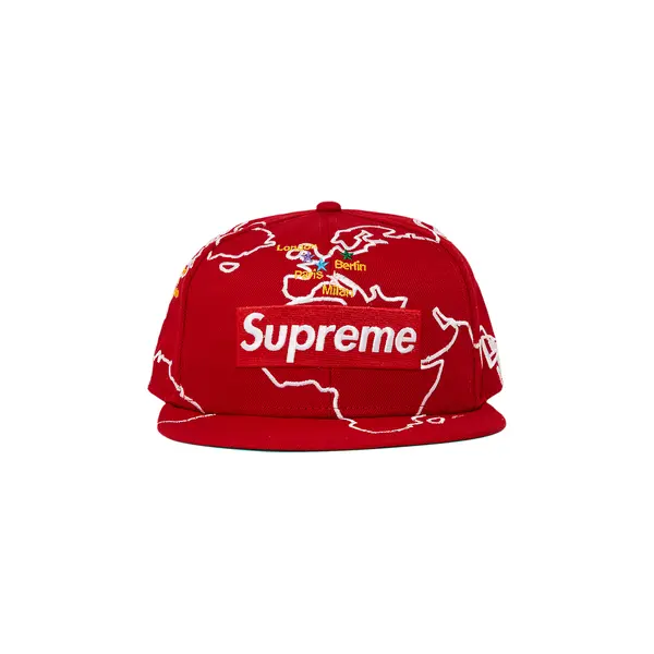 Supreme Worldwide Box Logo Cap - Red