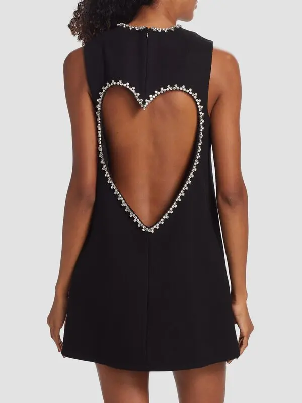 AREA Crystal Heart Shift Dress